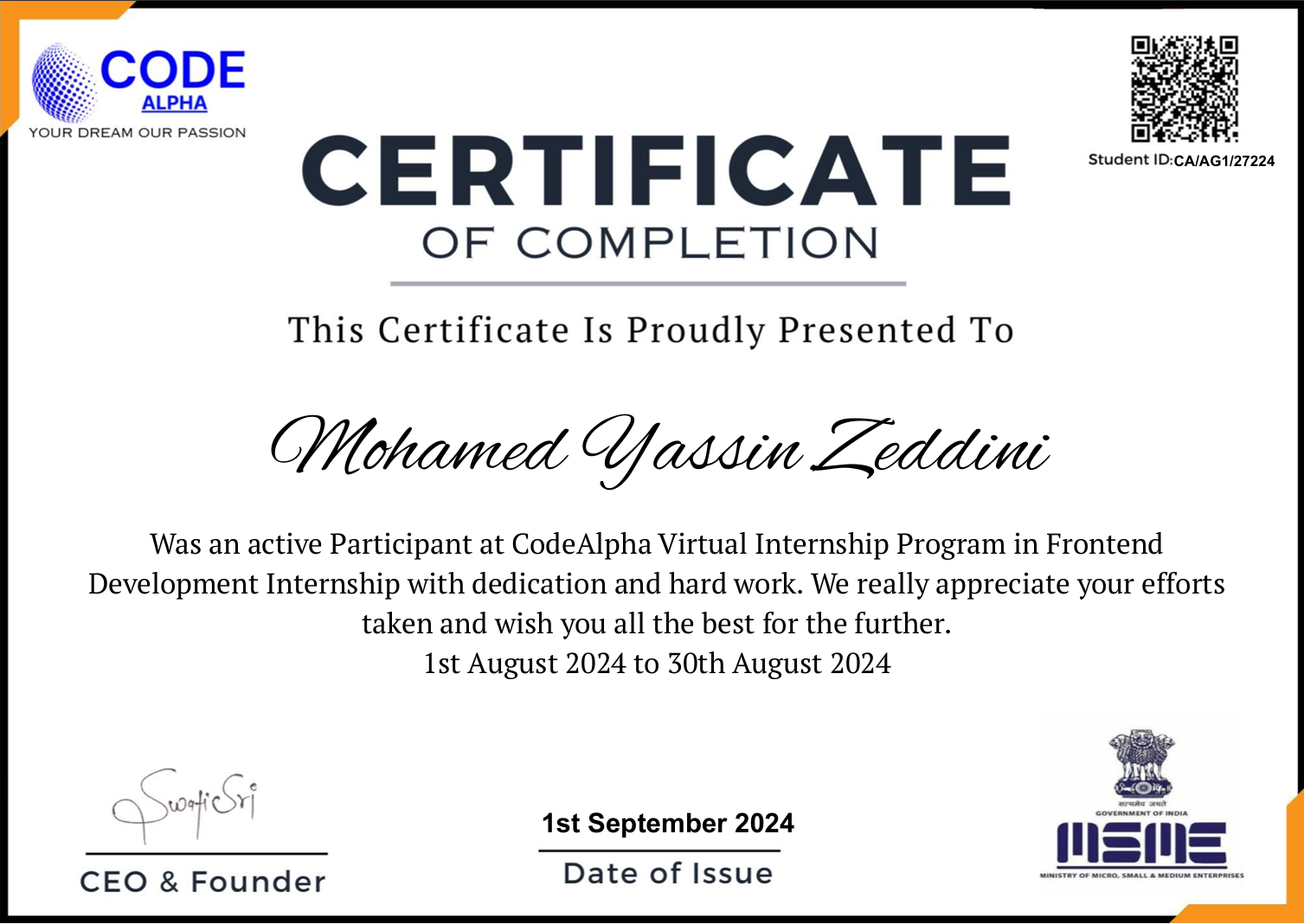 Mohamed Yessin - Fullstack Web Developer